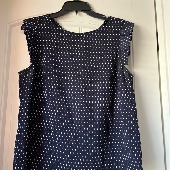 Monteau | Tops | Monteau Navy Dotted Blouse | Poshmark